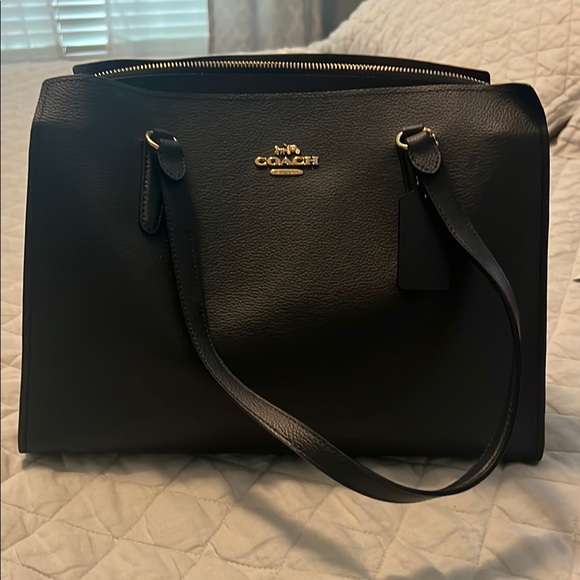 Coach | Bags | Coach Navy Satchel With Gold Hardware | Poshmark